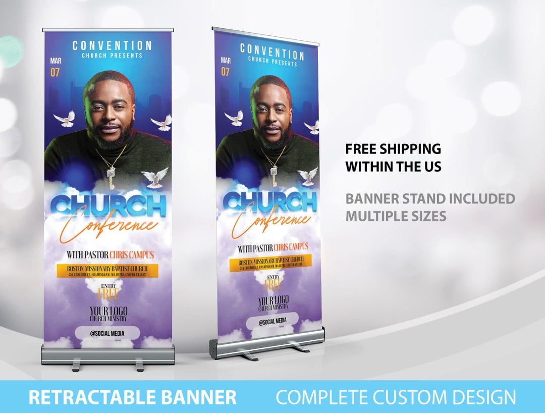 Retractable Banner, Church Banner, Pastor Church Conference Banner ...