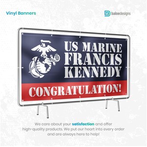 Custom Marine Graduation Banner, Marine USA Congrats Backdrop, Marine ...
