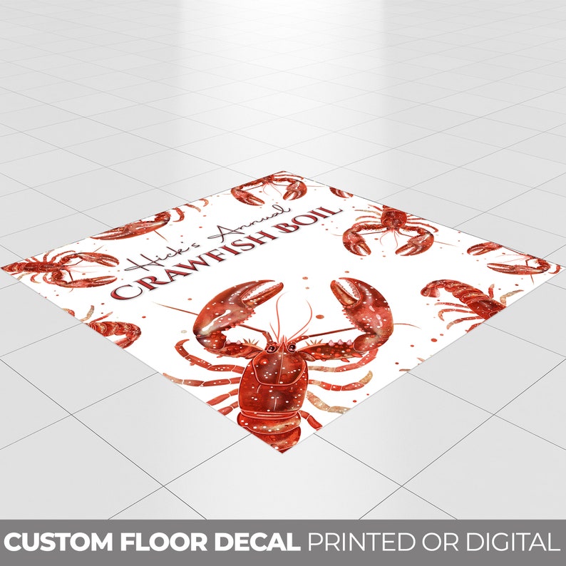 Crawfish Floor Decal, Annual Crawfish Boil Party Floor Banner, Adhesive ...