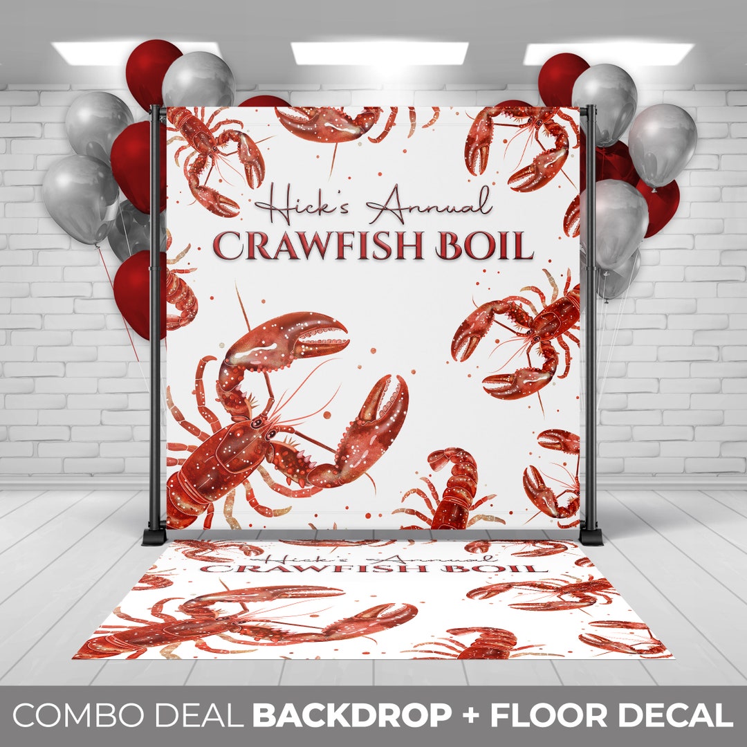 Crawfish Backdrop Floor Decal Annual Crawfish Boil Party Backdrop ...