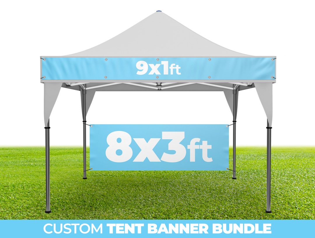 TWO Custom Tent Banners, Custom Outside Vinyl 10x10 Tent Banners, Front ...
