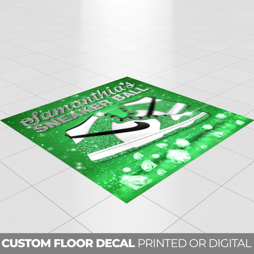 Custom Sneaker Ball Birthday Floor Decal, Custom Adhesive Floor Banner ...