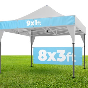 TWO Custom Tent Banners, Custom Outside Vinyl 10x10 Tent Banners, Front ...