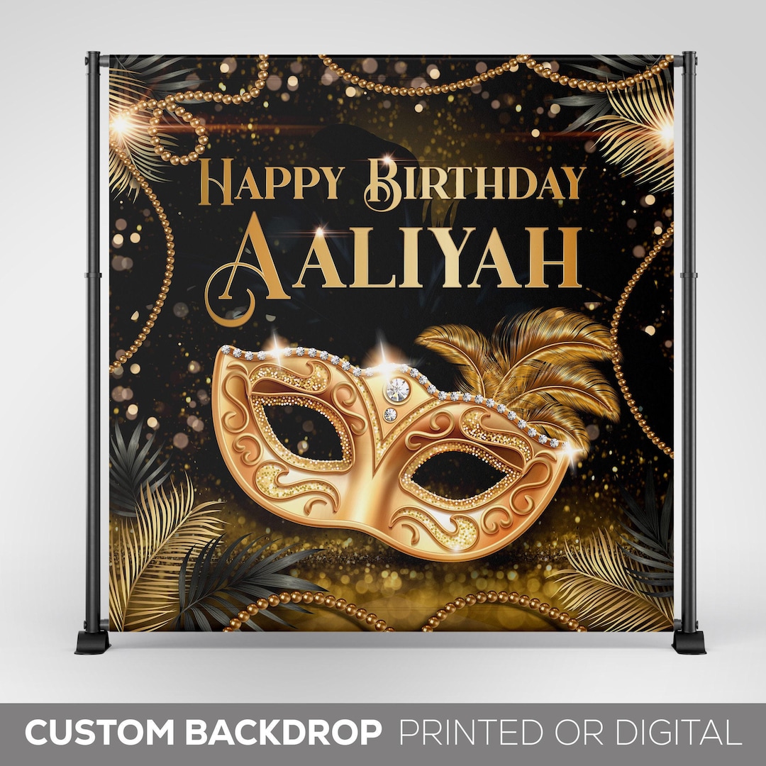 Custom Mask Ball Banner, Mardi Gras Backdrop, Masquerade Banner ...