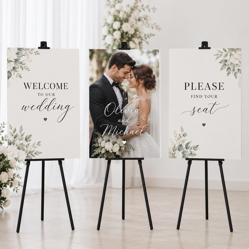 Printed Wedding Bundle, Foam Board Signs Set of 3, Welcome Sign Bundle ...