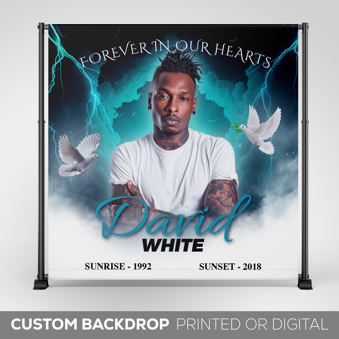 Memorial Backdrop, in Loving Memory Banner, Repass Backdrop, Funeral ...