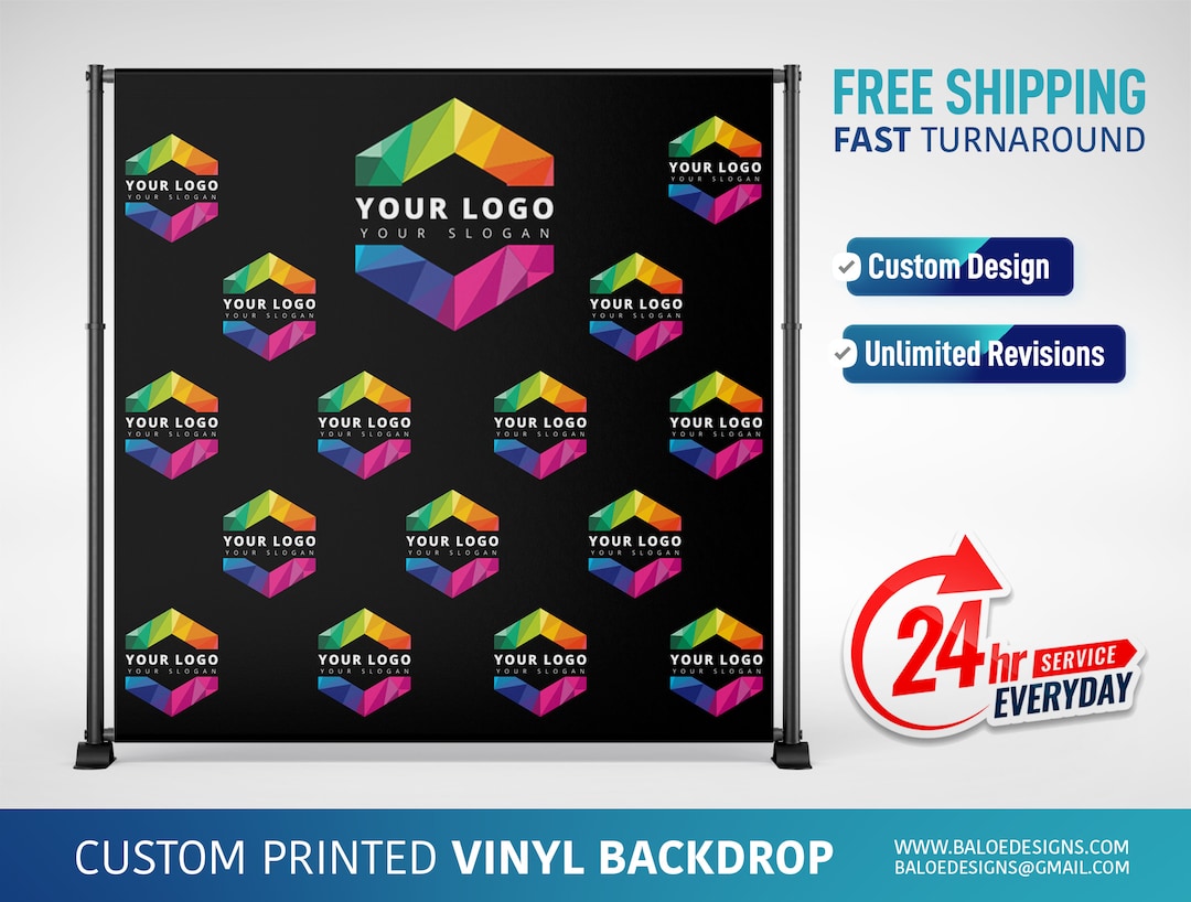 Custom Logo Backdrop Banner, Step and Repeat Business Event Backdrop ...