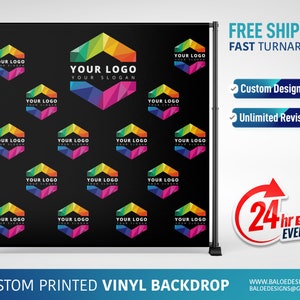 Custom Logo Backdrop Banner, Step and Repeat Business Event Backdrop ...