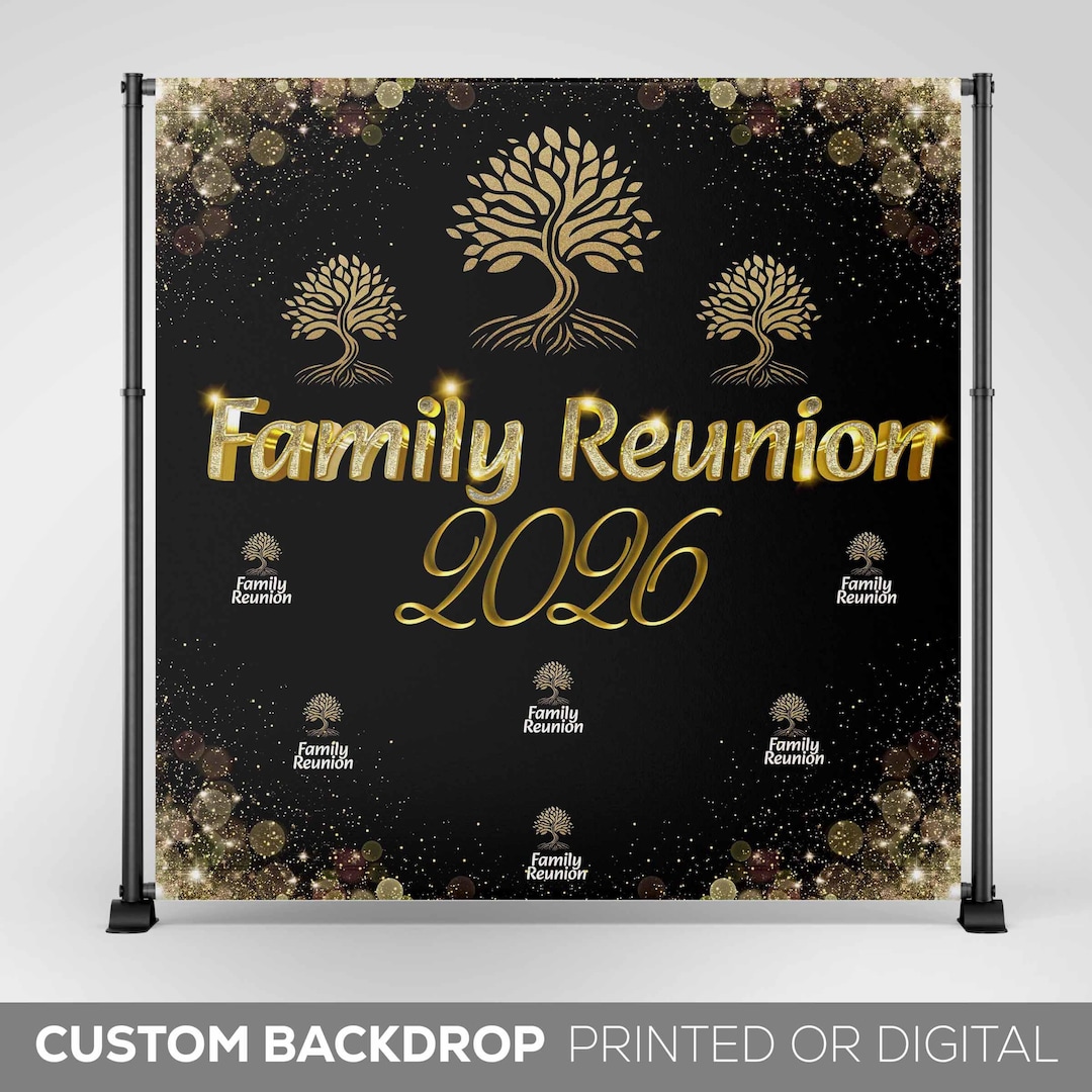 Family Reunion Backdrop, Custom Family Tree Backdrop Banner ...