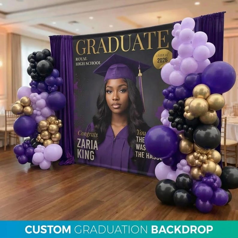 Custom Graduation Backdrop Banner, Class of 2026 Backdrop, Senior Photo ...