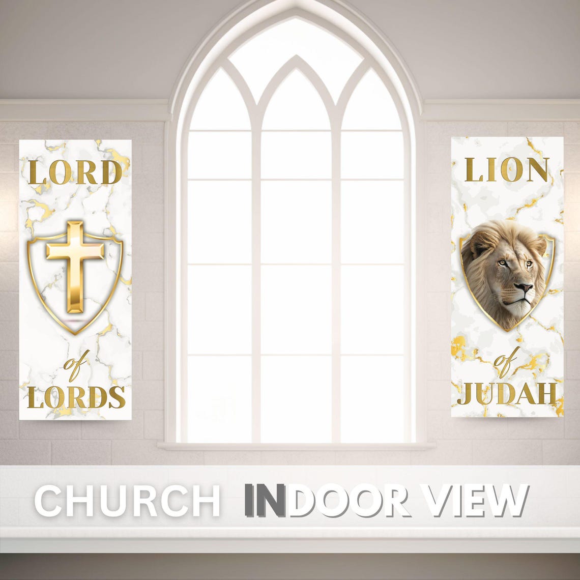 Set of 4 Church Banners, Sanctuary Banners, Mission Worship, Church ...
