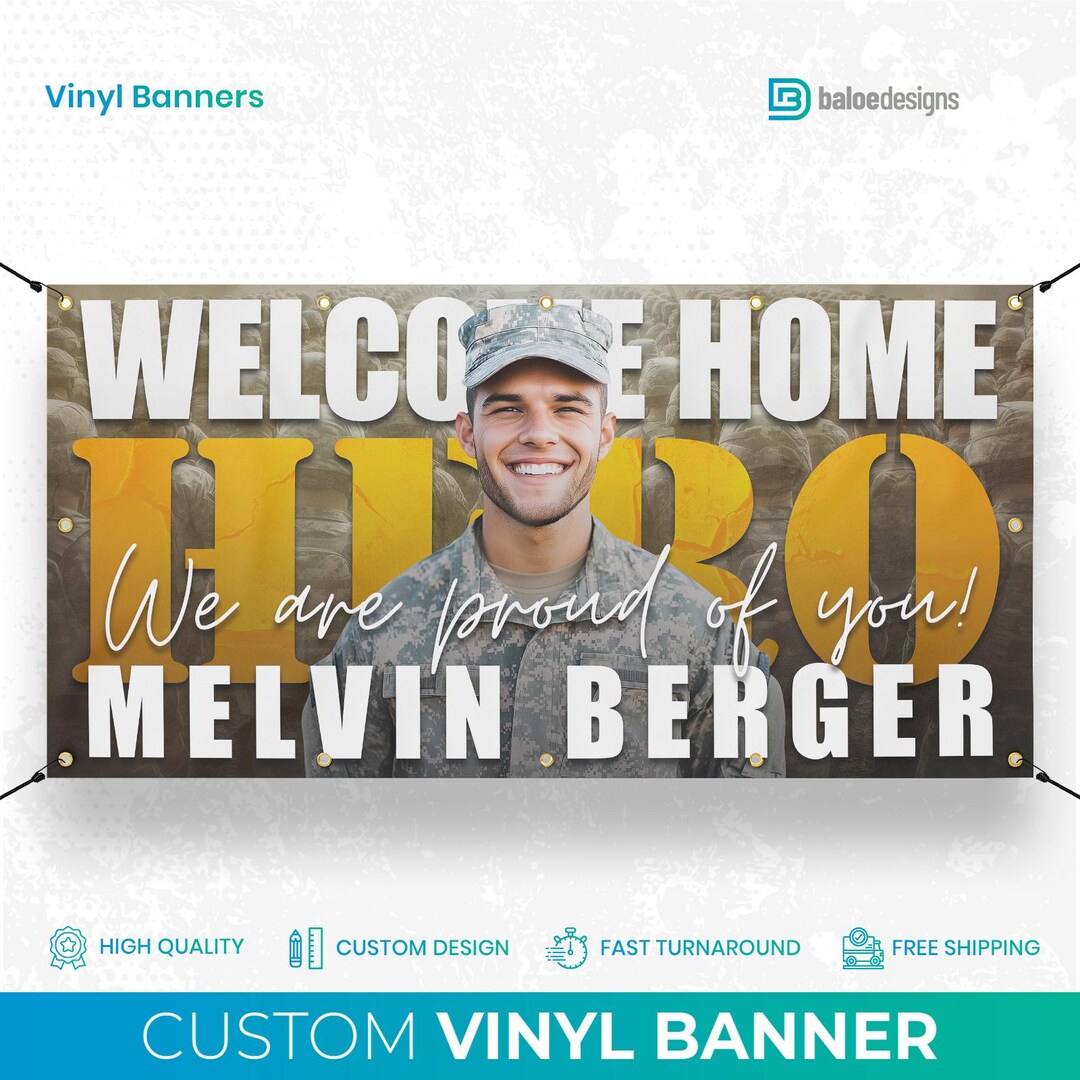 Welcome Home Military Banner, Custom Military Banner, Deployment ...