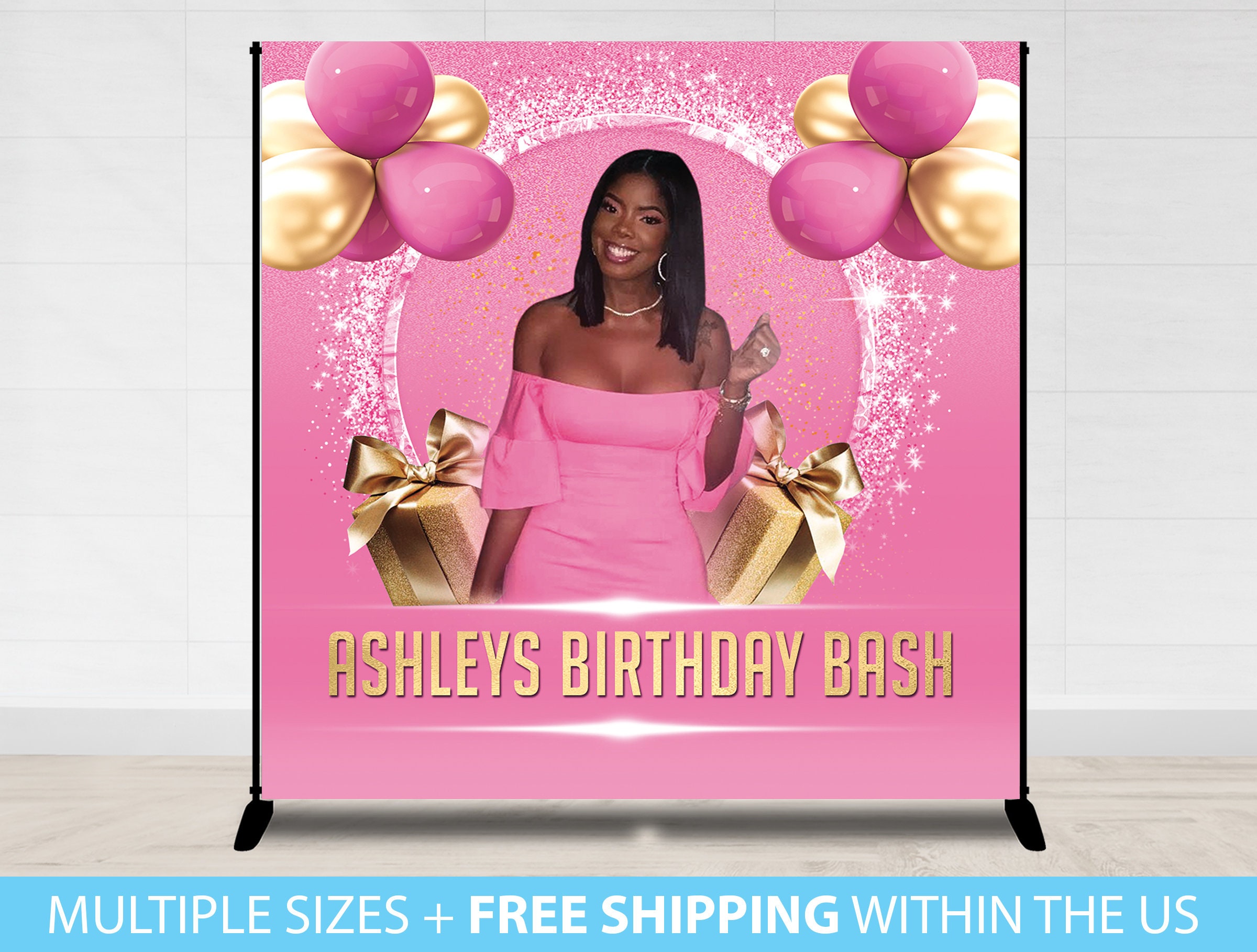 Custom Photo Birthday Backdrop Party Sparkle Birthday Party - Etsy
