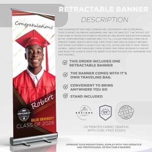 Graduation Banner, Prom Banner, Custom Retractable Banner, Roll up ...