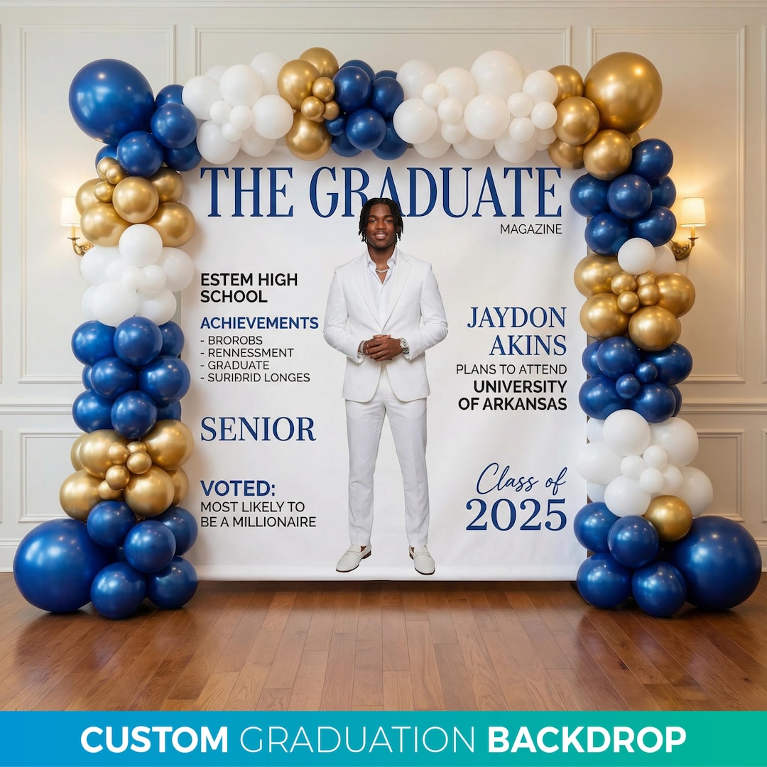 Custom Graduation Backdrop Banner, Class of 2026 Backdrop, Senior Photo ...