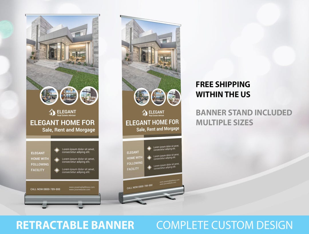 Real Estate Retractable Banner Sign, Real Estate Broker, Realtor Sign ...