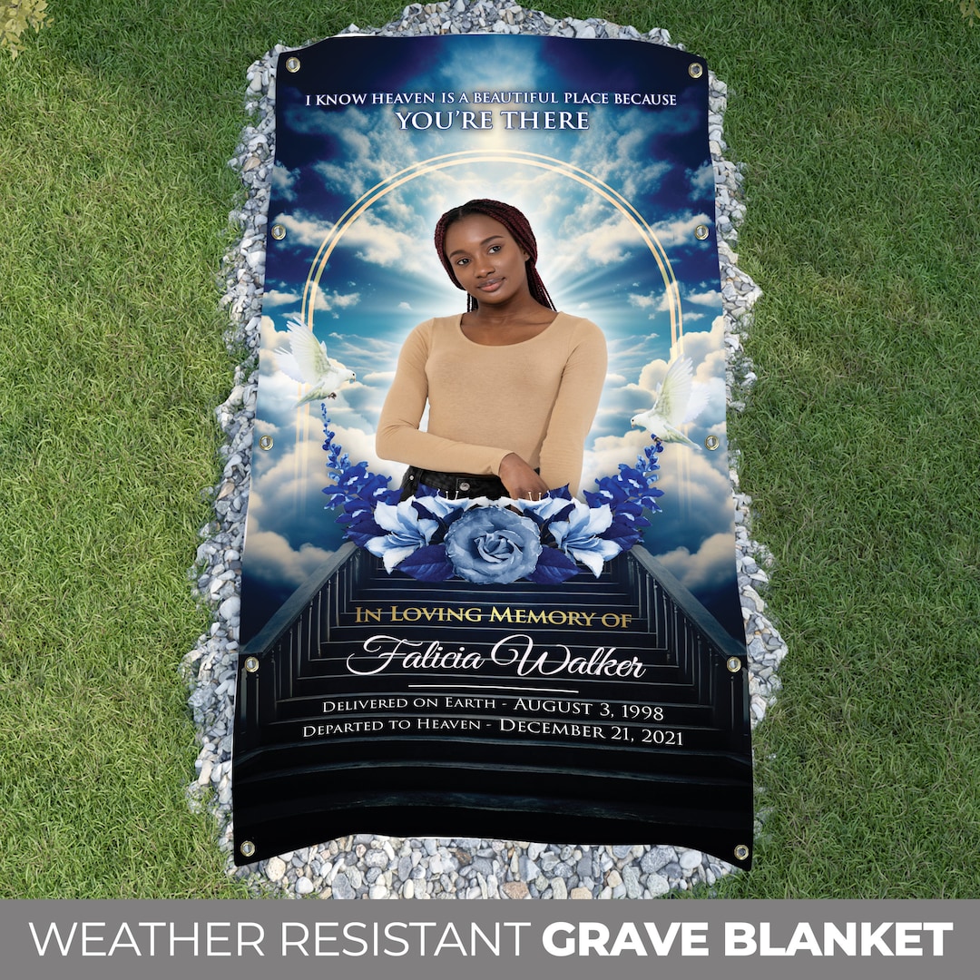 Custom Grave Blanket, Custom Memorial Grave Blanket, in Loving Memory ...