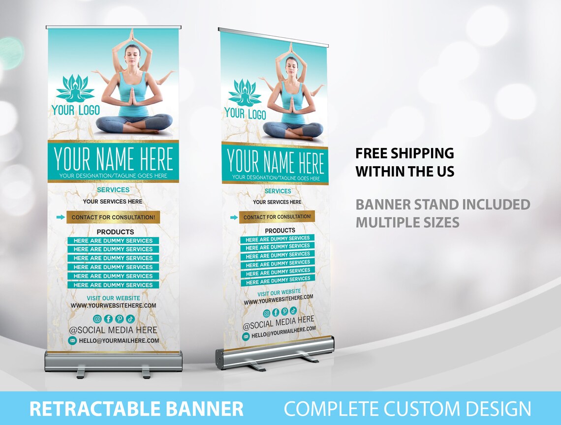 Retractable Banner Yoga Welness Fitness Custom Roll up Banner - Etsy