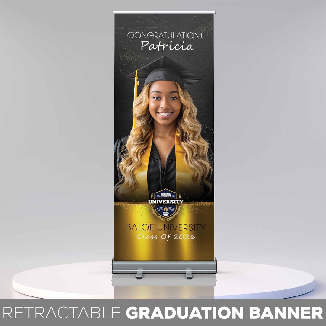 Graduation Banner, Prom Banner, Custom Retractable Banner, Roll up ...