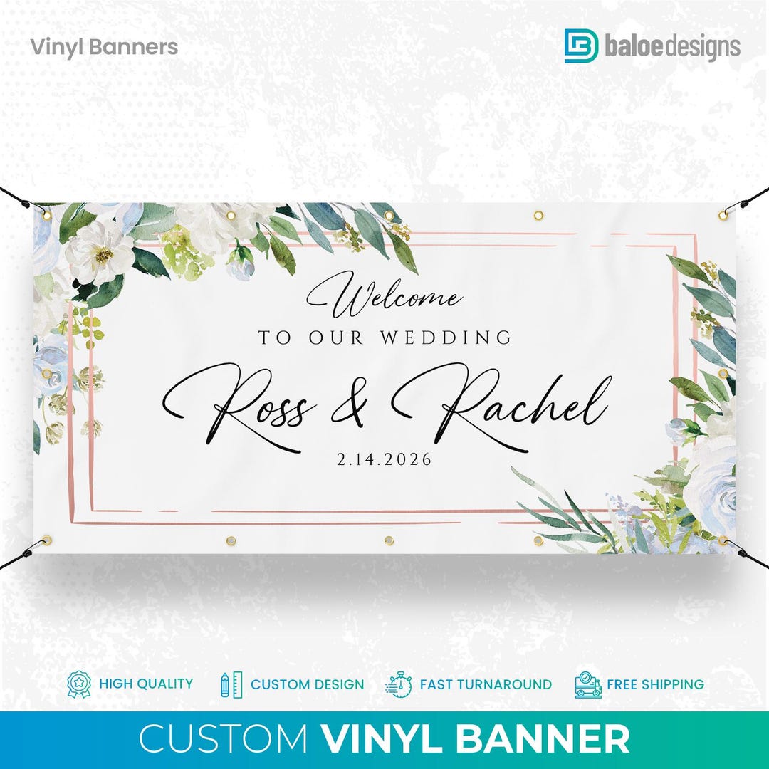 Custom Wedding Banner, Welcome to Our Wedding Backdrop, Marriage Banner ...