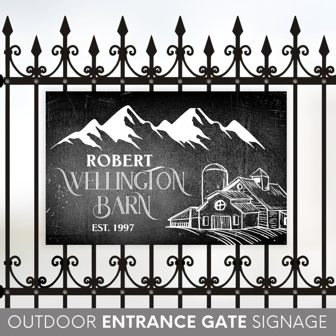 Custom Outdoor Entrance Sign, Gate Entrance Address Sign, House Plaque ...