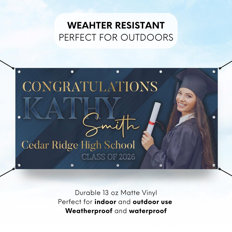 Custom Graduation Banner, Personalized Graduation Banner Class Of ...
