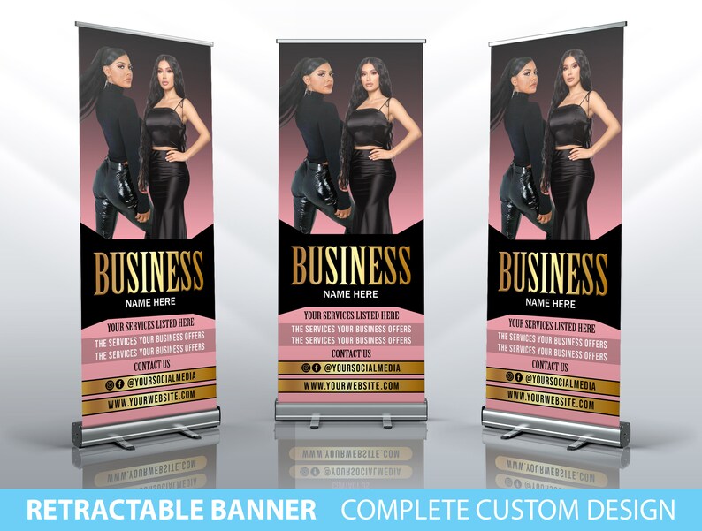 Retractable Banner Custom Roll up Banner Stand Pop up Banner - Etsy