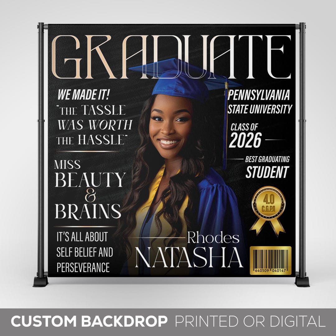 Graduation Backdrop, Custom Magazine Backdrop Banner, Personalized ...