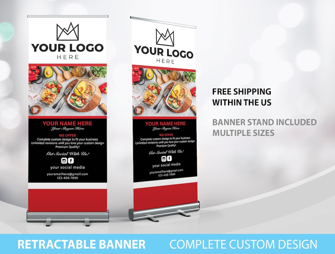 Retractable Banner, Custom Roll up Banner Stand, Pop up Banner Menu ...