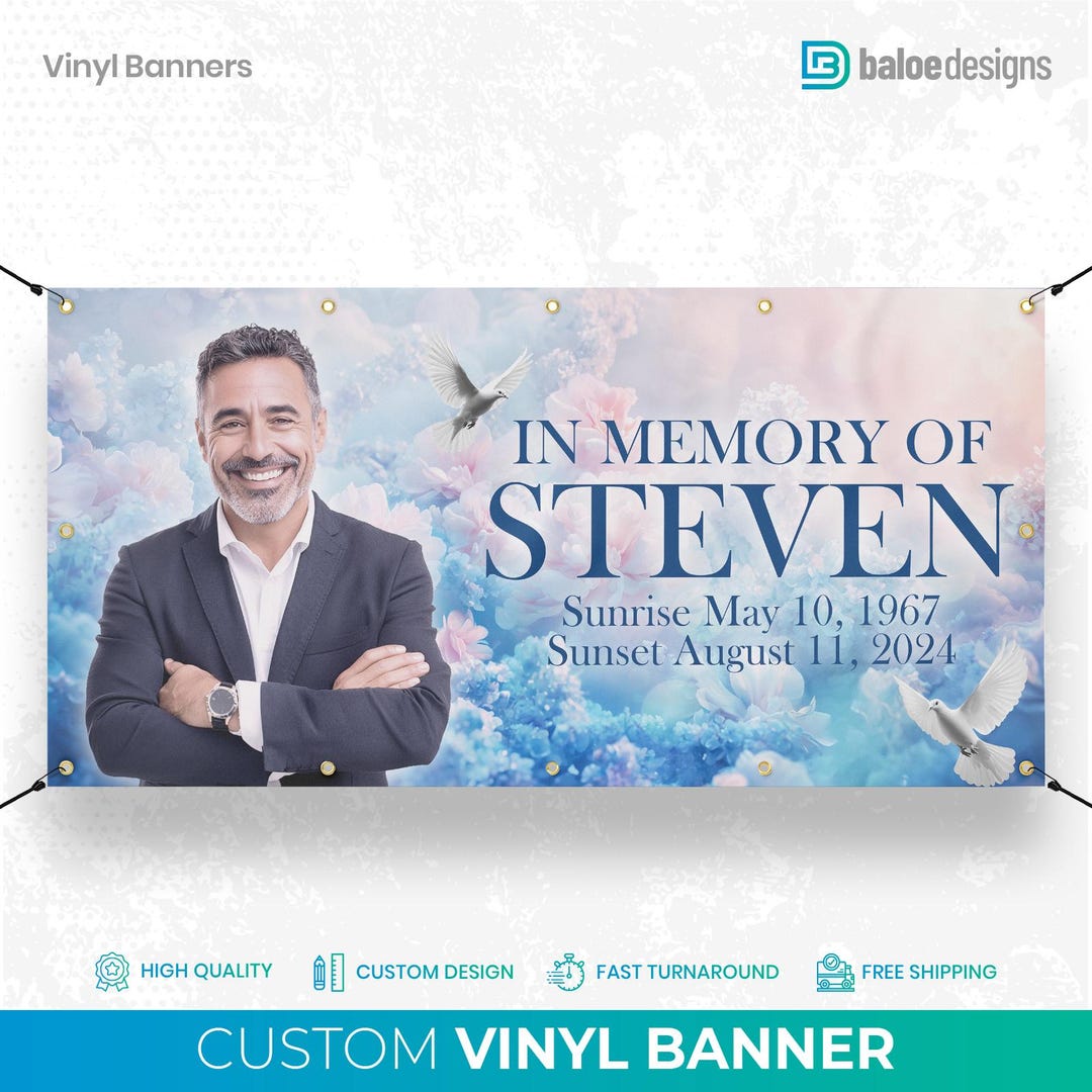 Custom Memorial Banner, Memorial in Loving Memory Sign, Funeral in ...