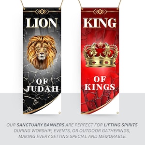 Set of 4 Church Banners, Sanctuary Banners, Mission Worship, Church ...