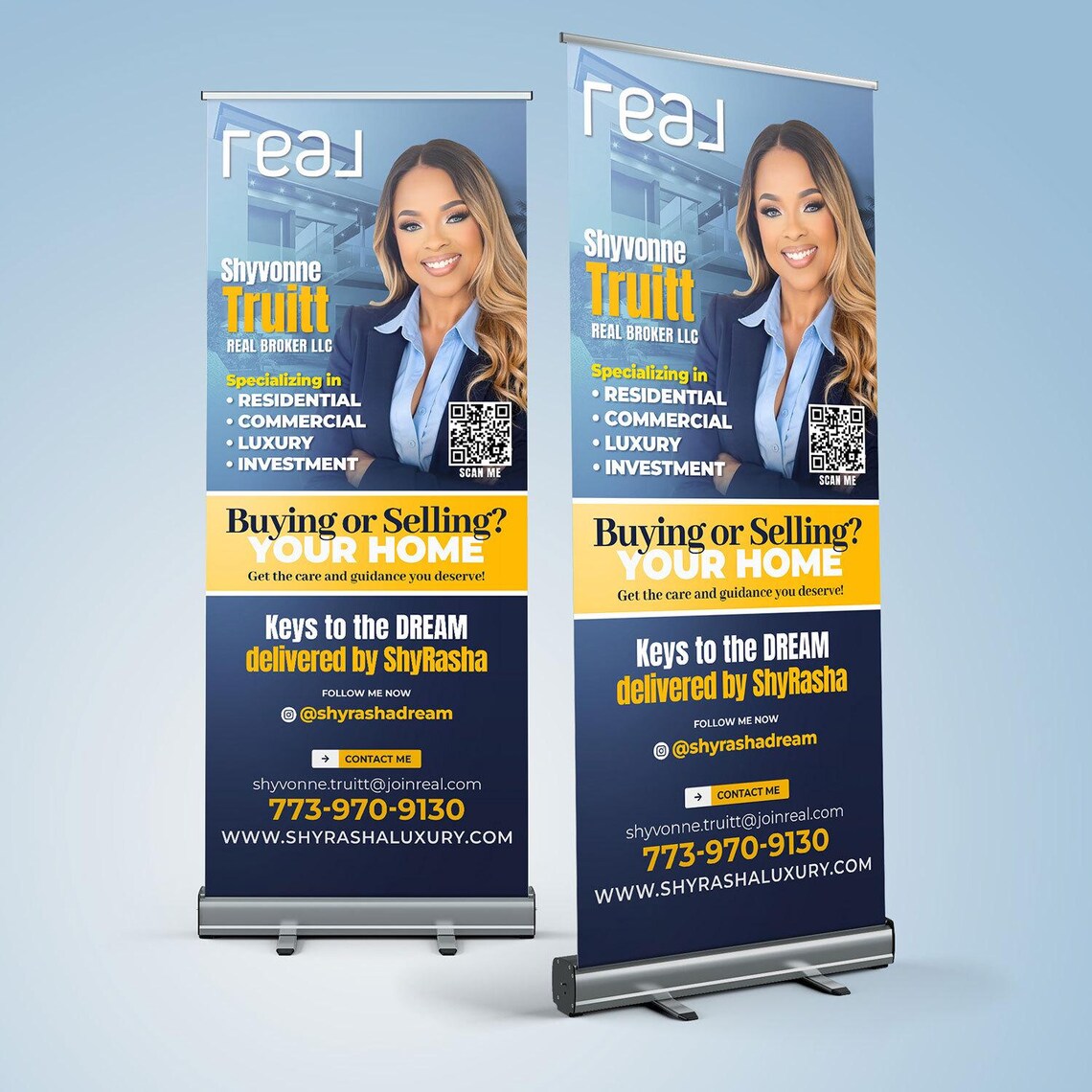 Custom Retractable Banner, Real Estate Sign, Real Estate Agent ...