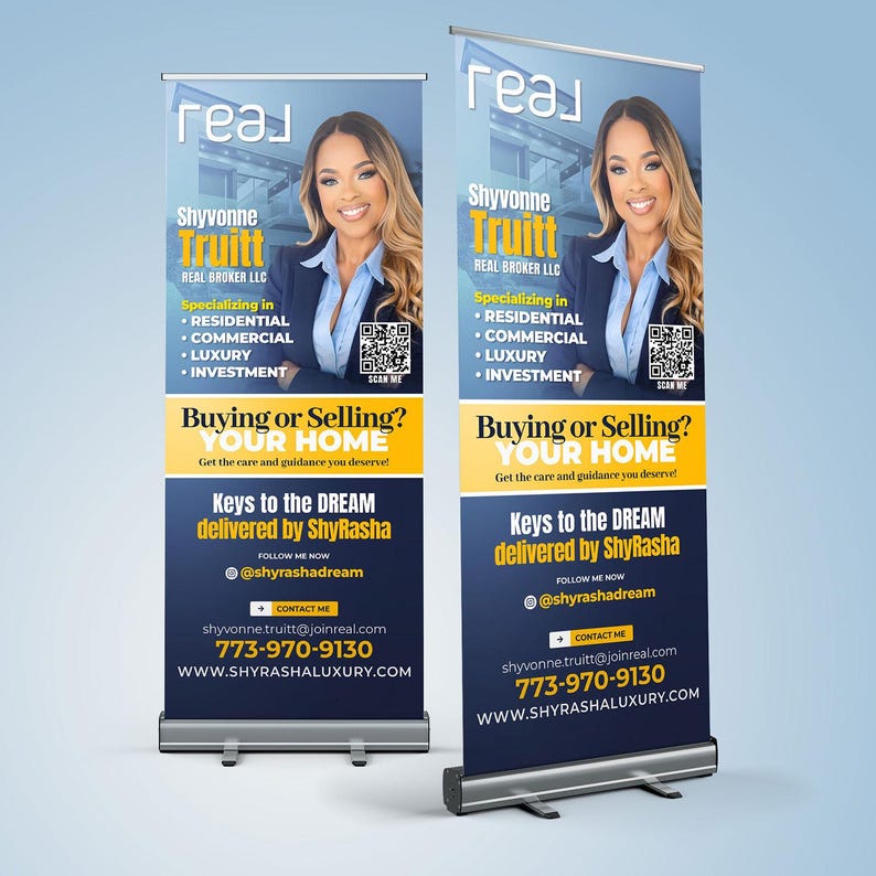 Custom Retractable Banner, Real Estate Sign, Real Estate Agent ...