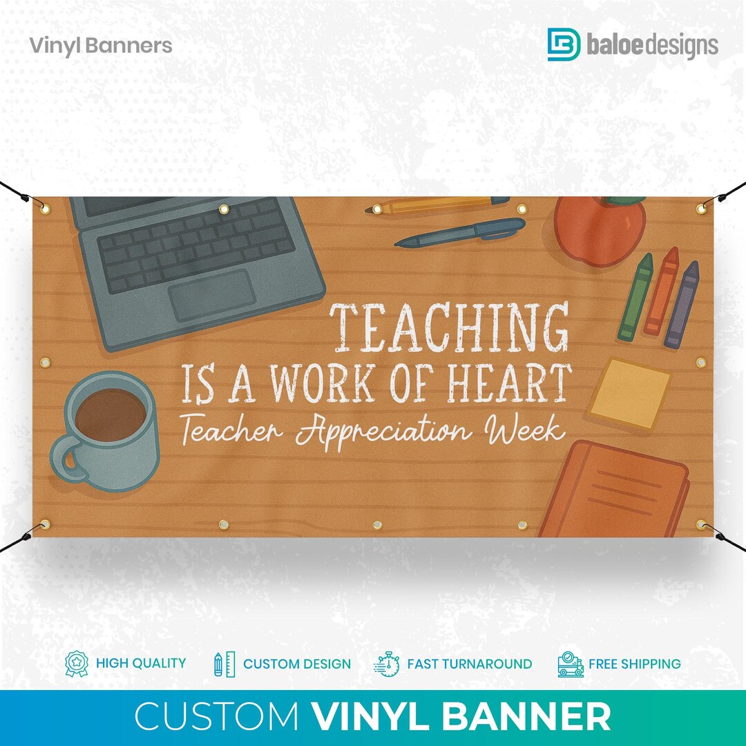 Teacher Appreciation Week Vinyl Banner, Thank You Teachers Decor ...