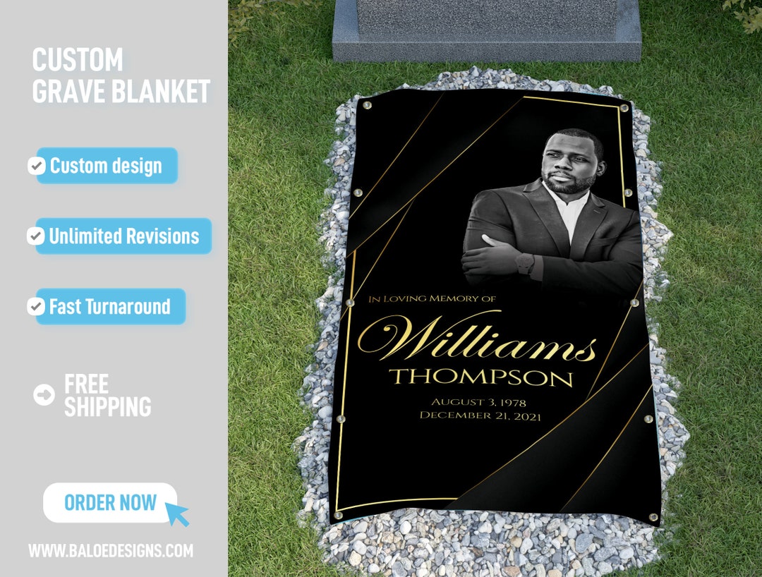 Custom Grave Blanket, Custom Memorial Grave Blanket, in Loving Memory ...