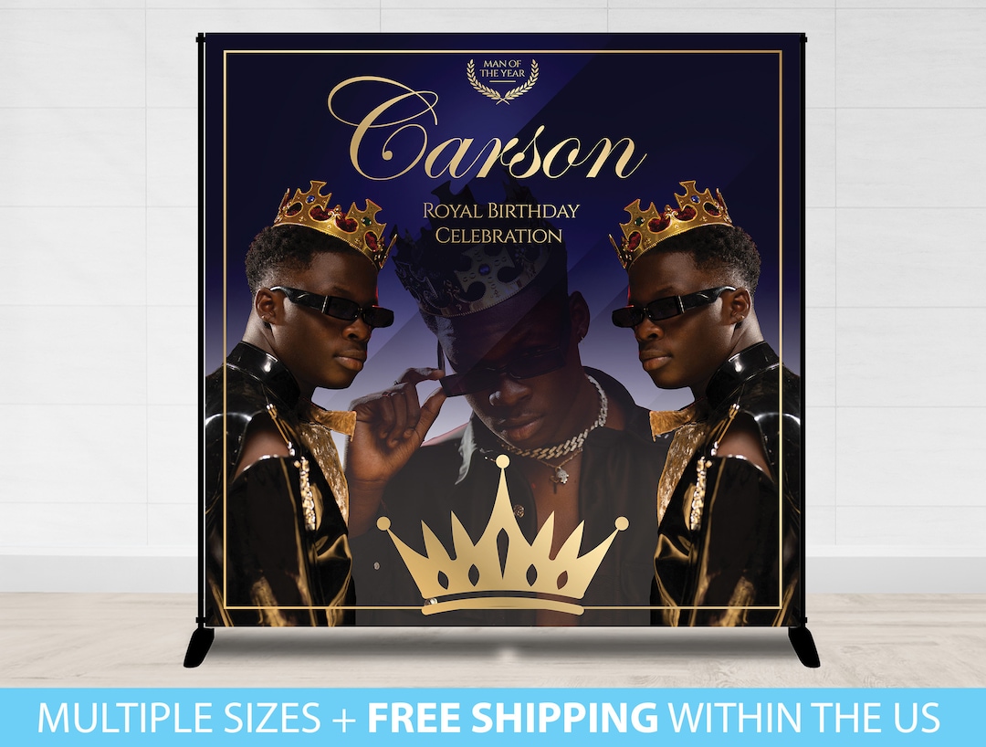 King Men's Birthday Backdrop, Birthday Party Decor Banner, 60th, Men's ...