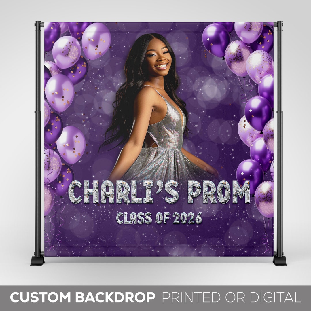 Prom Backdrop, Custom Prom Party Send off Backdrop Banner, Personalized ...