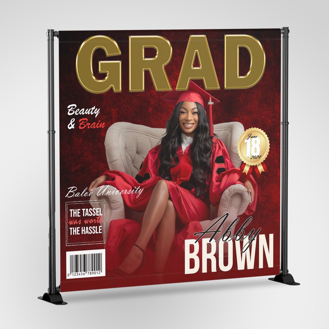 Graduation Backdrop, Custom Magazine Backdrop Banner, Personalized ...