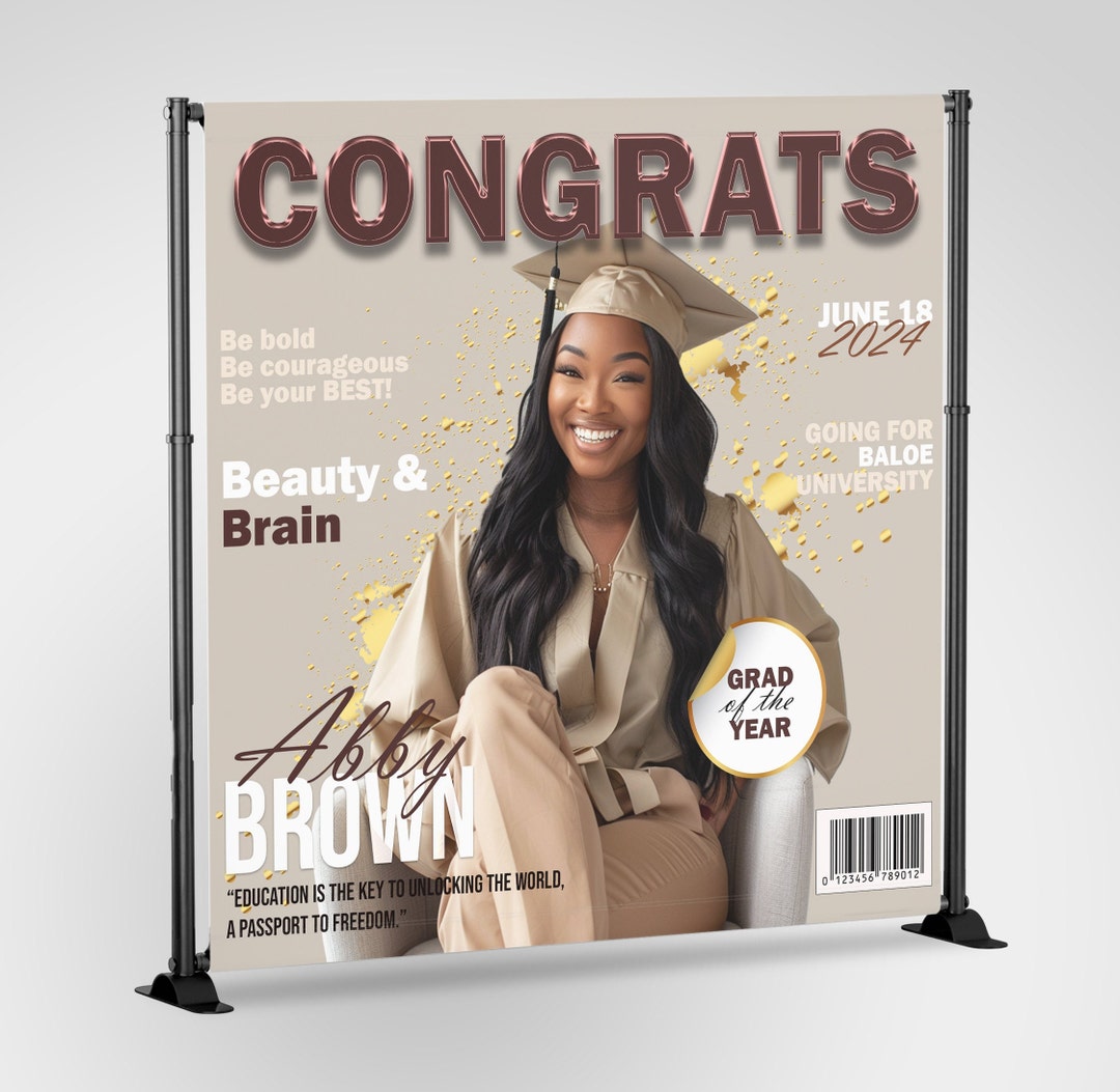 Graduation Backdrop, Custom Magazine Backdrop Banner, Personalized ...