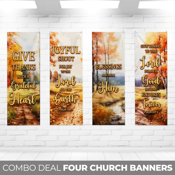Hanging Sign Stand 4 Pcs 5.9 Ft Church Banners For Sanctuary Wall ...