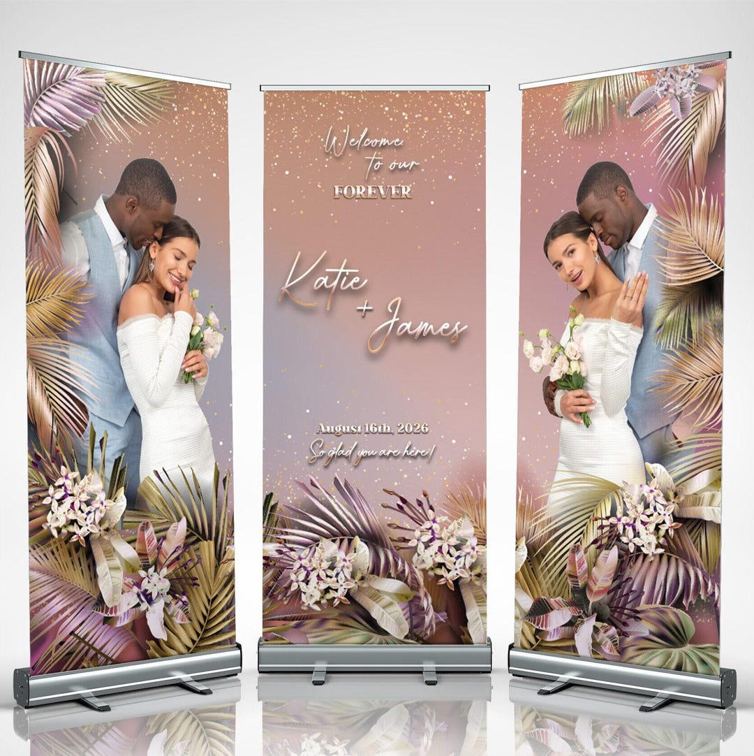 COMBO BANNER SET, 3 Retractable Banners, Custom Banners, Birthday ...
