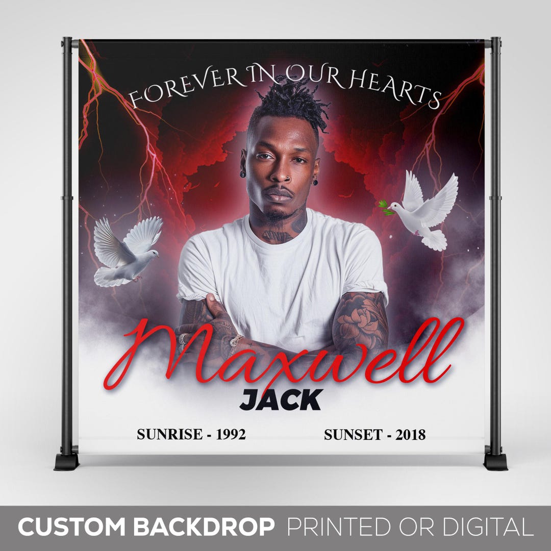 Memorial Backdrop, in Loving Memory Banner, Repass Backdrop, Funeral ...