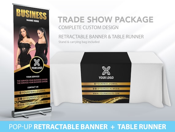 Custom Retractable Banner Table Runner Pop up Shop Pop up | Etsy