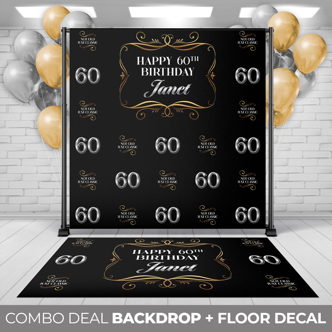 Backdrop Floor Decal Combo, Birthday Custom Design, Custom Banner ...