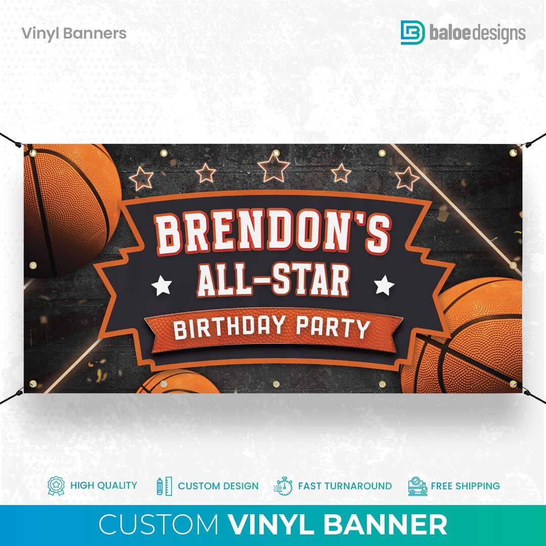 All-star Birthday Banner, Basketball Sport Birthday Banner, Party Decor ...