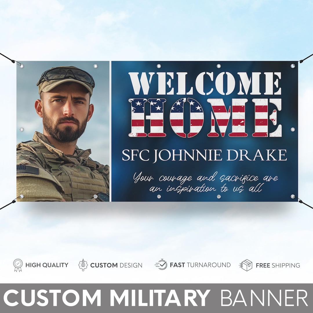 Welcome Home Military Banner, Custom Military Banner, Deployment ...