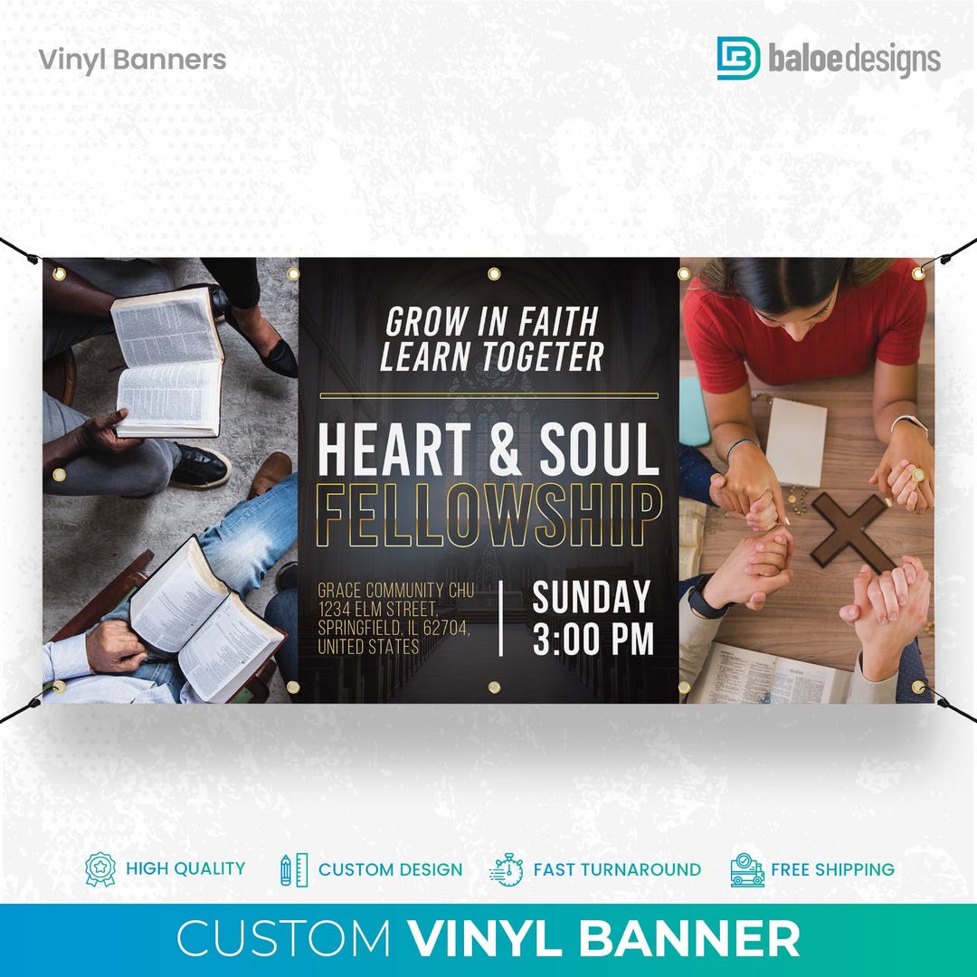 Custom Bible Study Group Banner, Bible Church Banner, Church ...