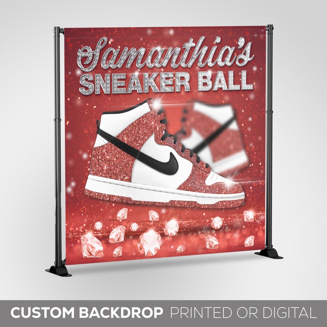 Custom Sneaker Ball Birthday Backdrop, Custom Backdrop Banner ...