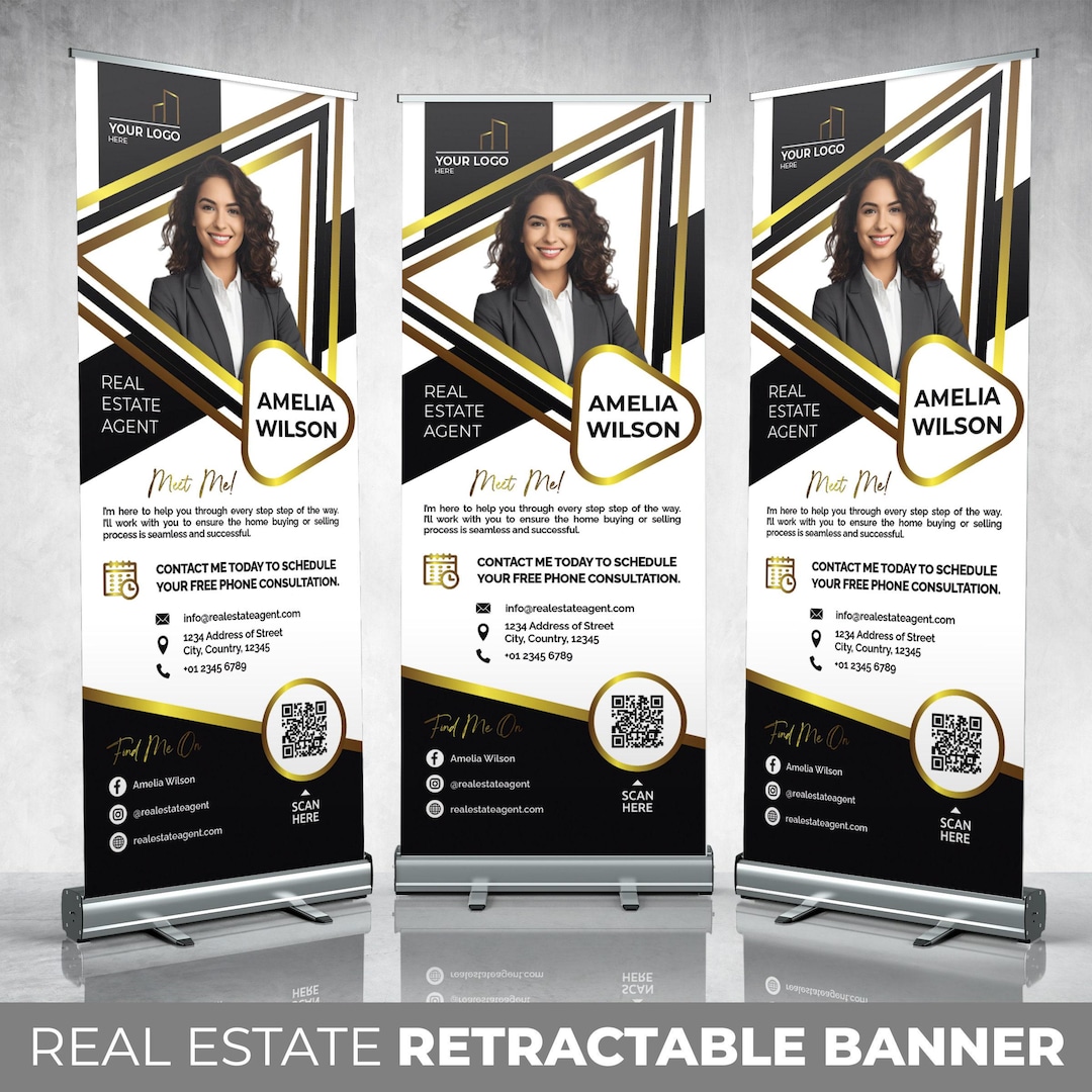Custom Retractable Banner, Custom Roll Up, Roll up Banner, Real Estate ...