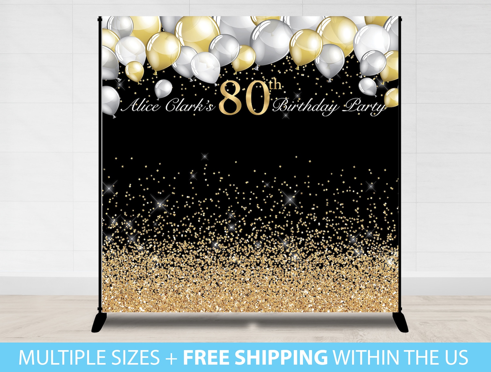 Birthday Backdrop Banner 80th Birthday Step and Repeat | Etsy
